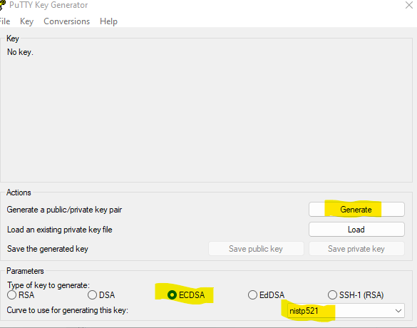 How To-Configure ECDSA (nistp521) key-based authentication for Titan ...