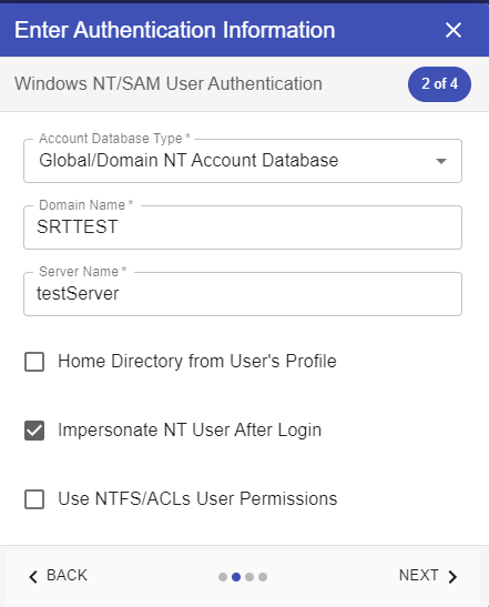 How To: Create a server with Windows NT/SAM authentication in Titan Nextgen